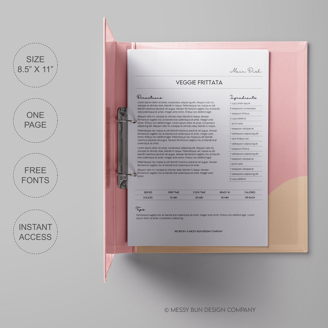 8.5x11 Editable Recipe Template Personalized DIY Recipe - Etsy