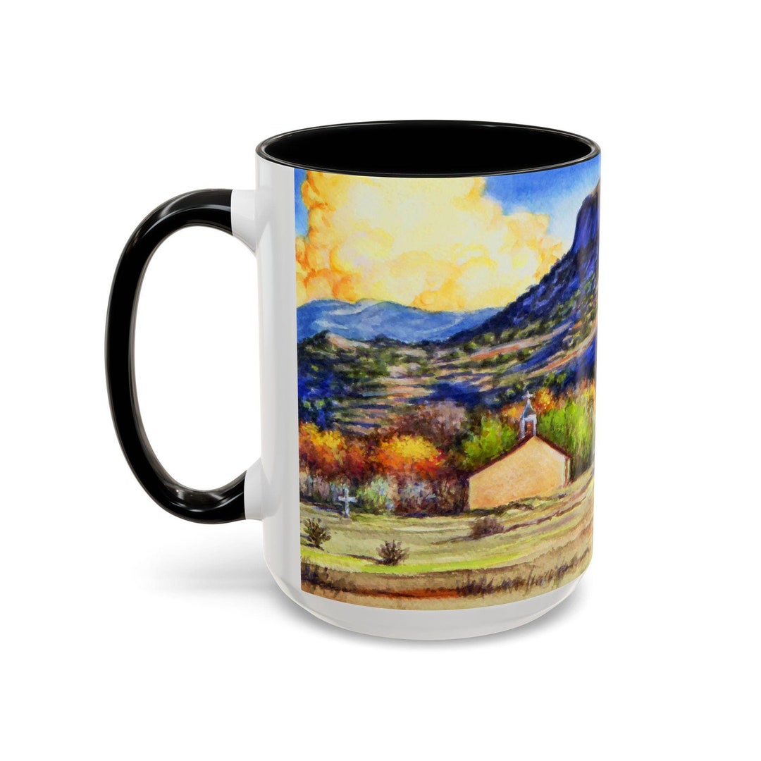 MUG Coffee Accent Cup Fine Art BLACK MESA Painting New Mexico Santa Fe ...