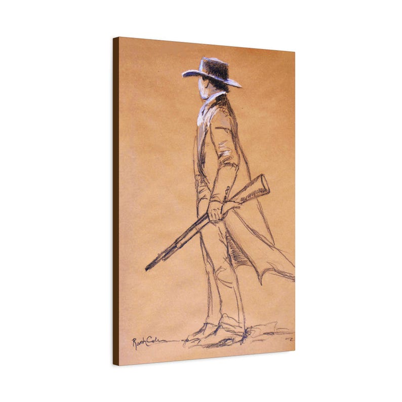 Cowboy Art Old West Canvas Sheriff Matte Canvas Western Decor Wall Art ...