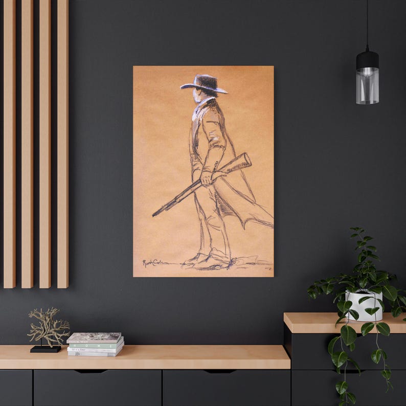 Cowboy Art Old West Canvas Sheriff Matte Canvas Western Decor Wall Art ...