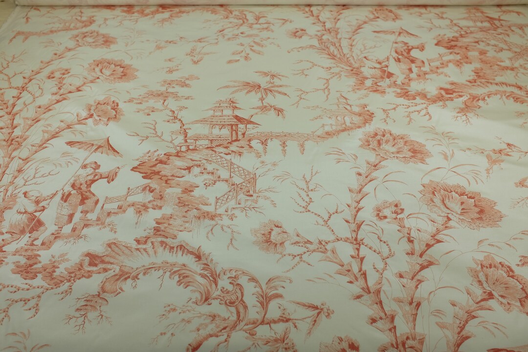 Fabric by the Yard - Scalamandre - PILLEMENT TOILE in Orange - Etsy