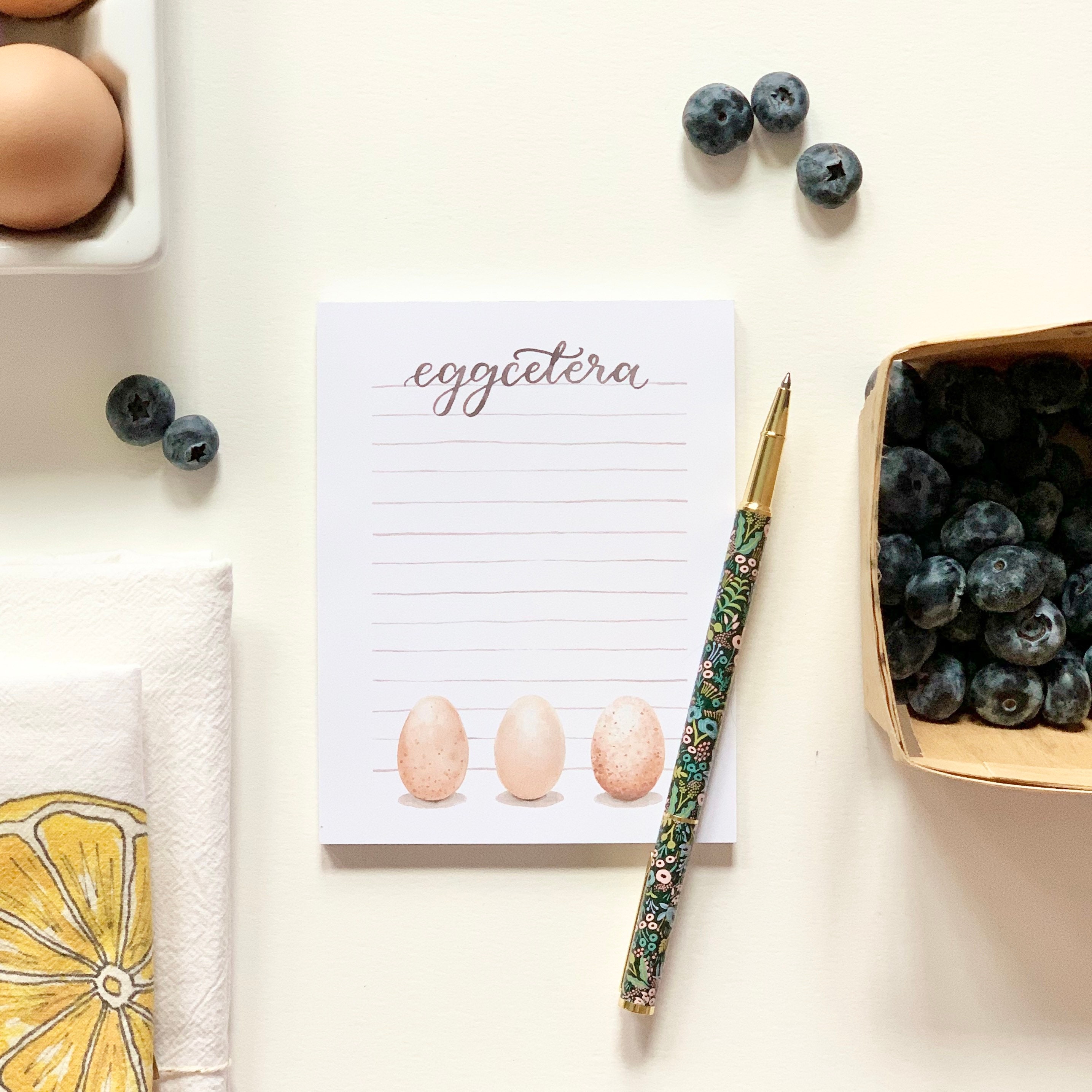 Eggcetera Grocery List Notepad, Brown Eggs Notepad, Egg Puns, Foodie ...