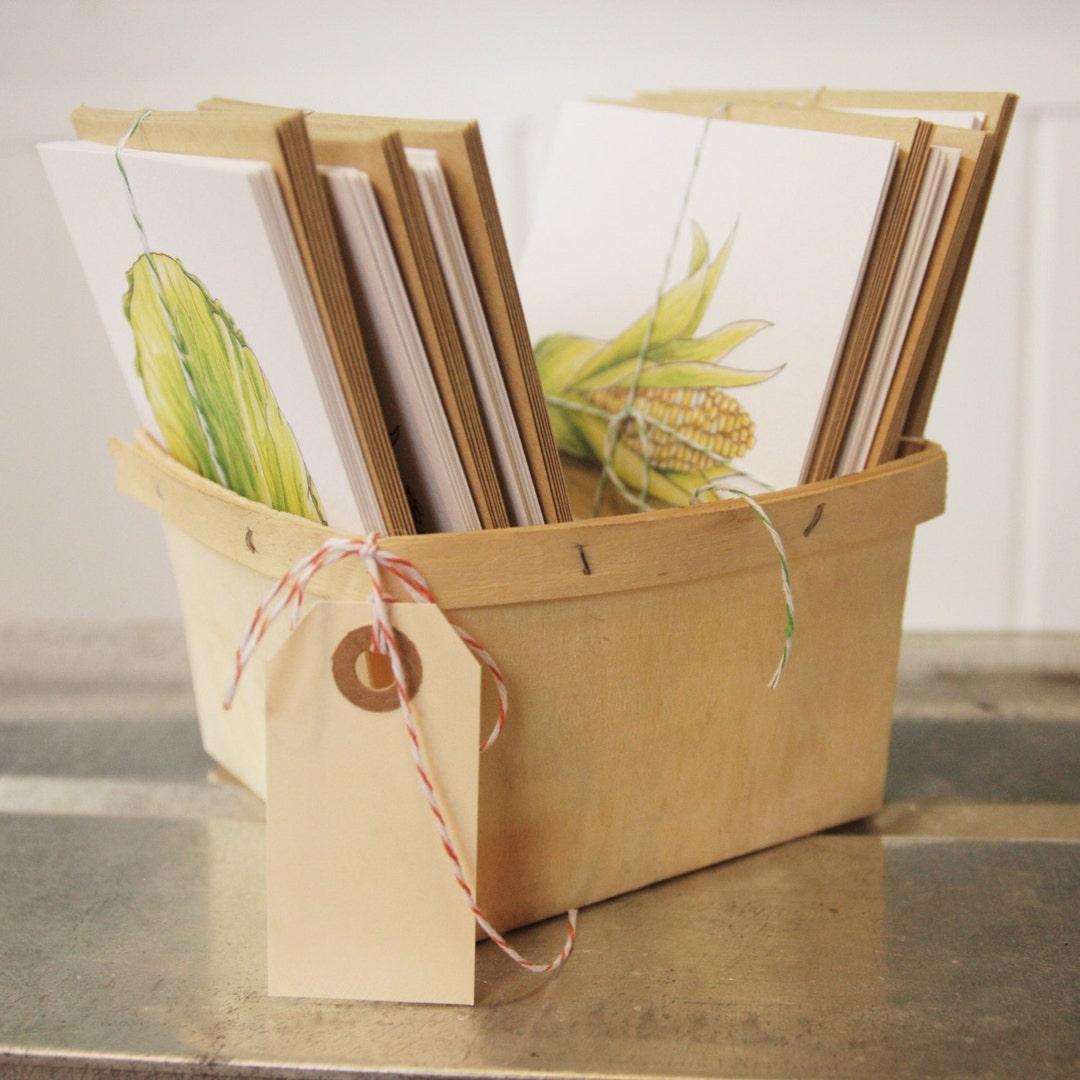 Produce Puns Stationery Set: Watercolor and Hand Lettered Note Cards ...