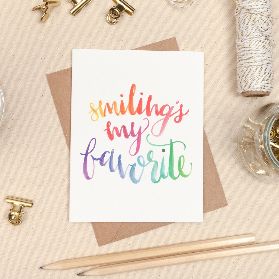 Smilings My Favorite Happy Card Rainbow Ombre Card Elf - Etsy
