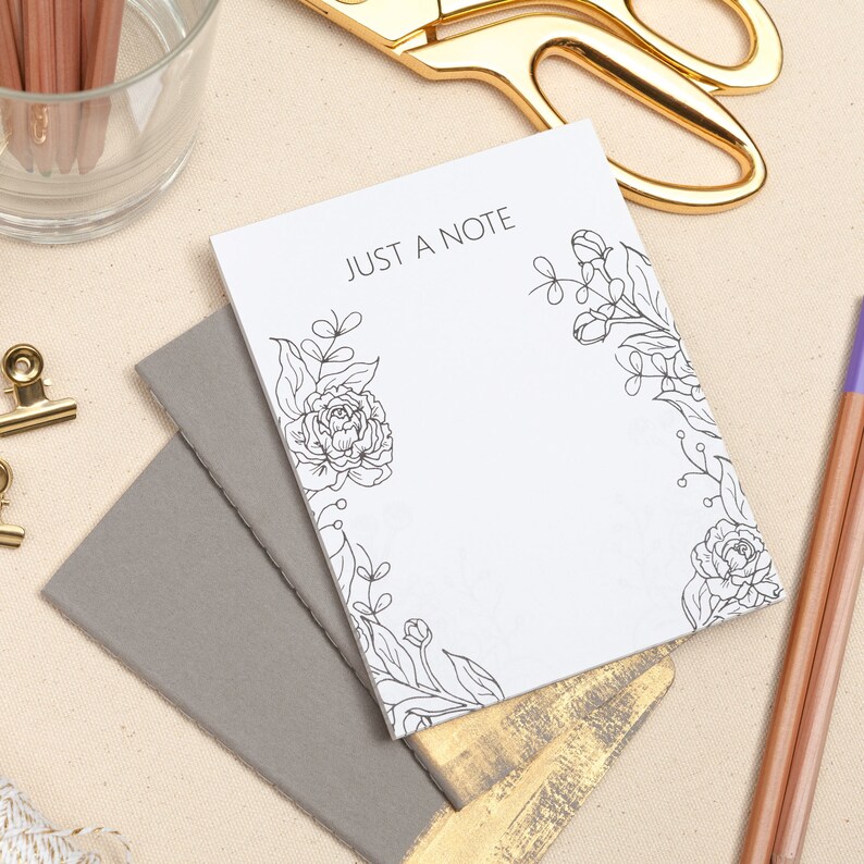 Coloring Notepad, Coloring Book, Coloring Gift, Stationery Gift, Floral ...