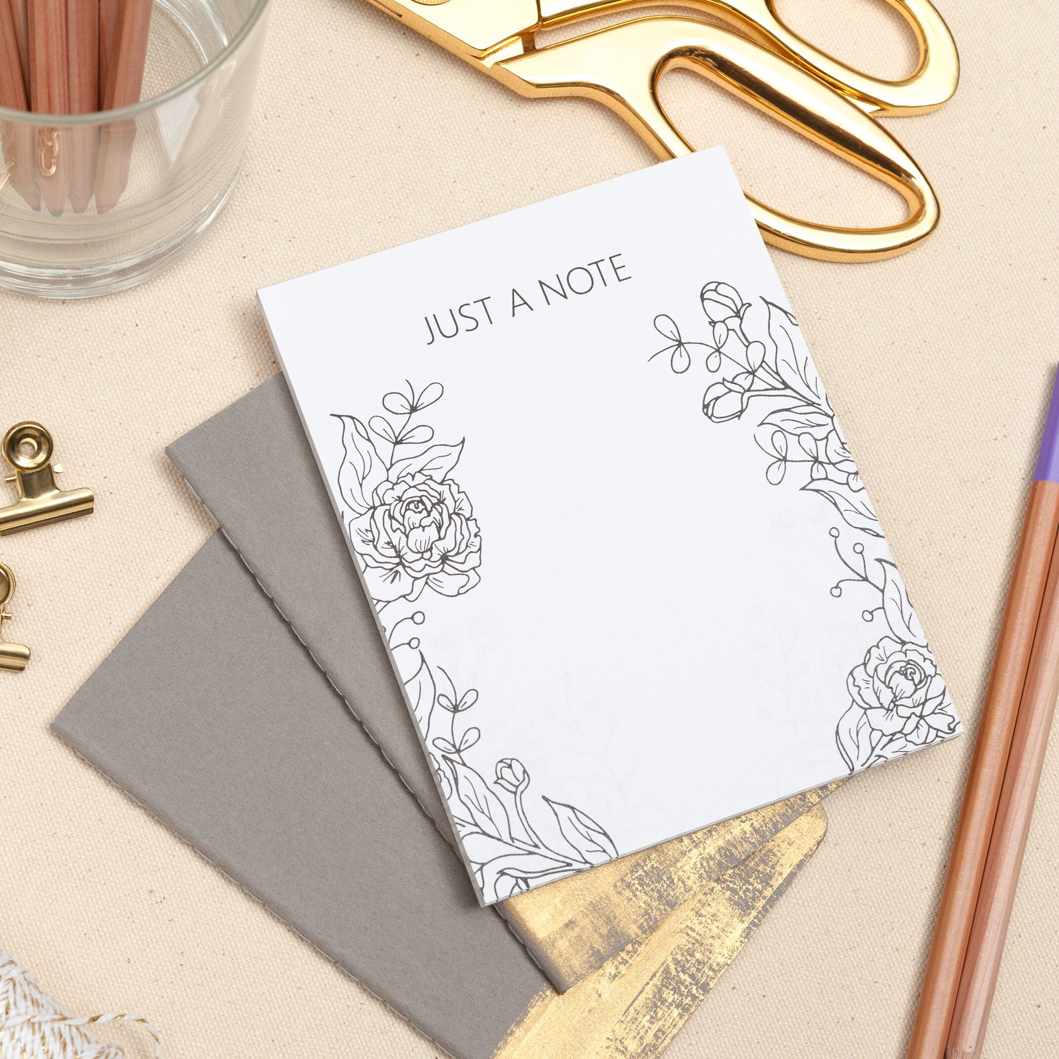 Coloring Notepad, Coloring Book, Coloring Gift, Stationery Gift, Floral ...