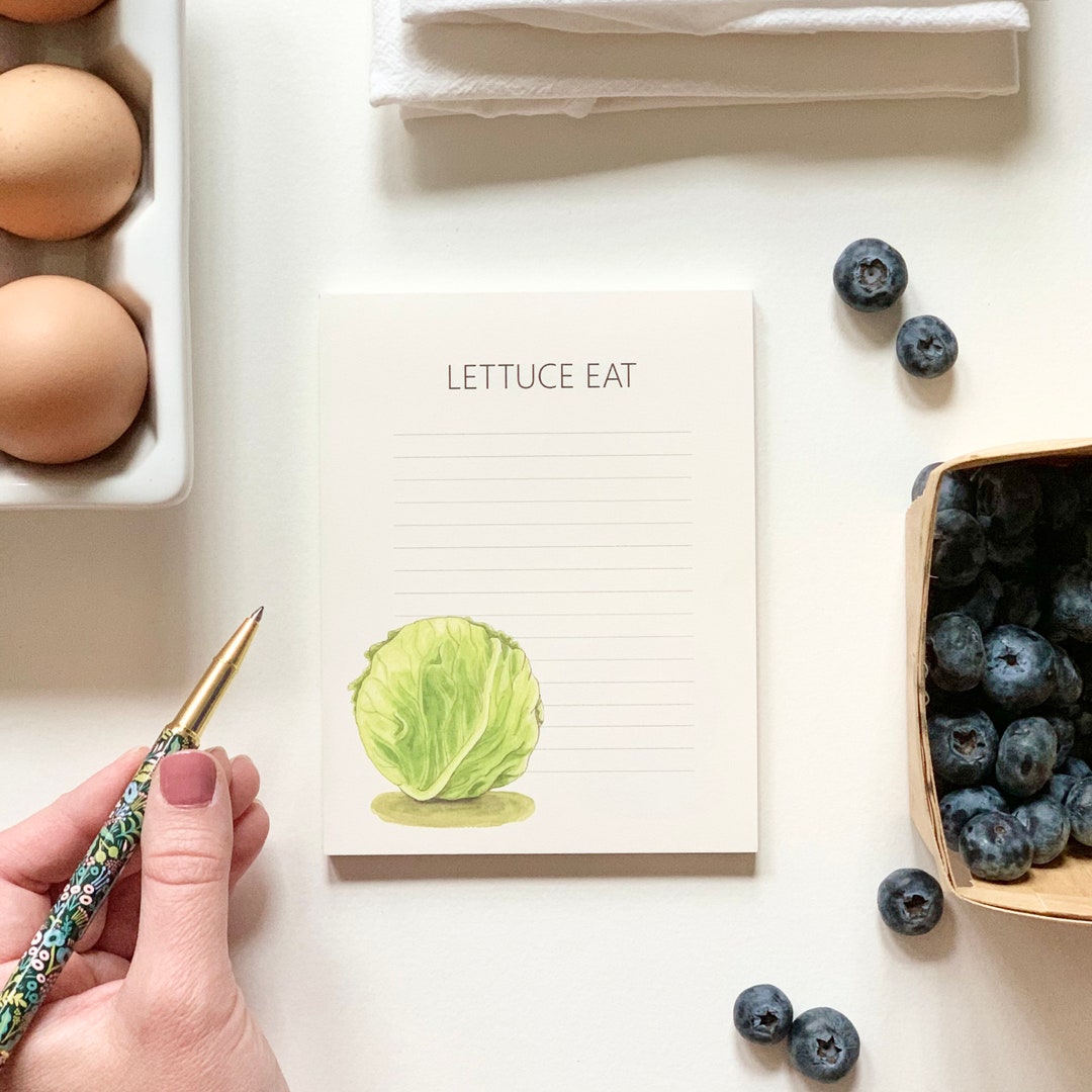 Grocery List Notepad, Veggie Notepad, Foodie Gift, Lettuce Eat, Food ...
