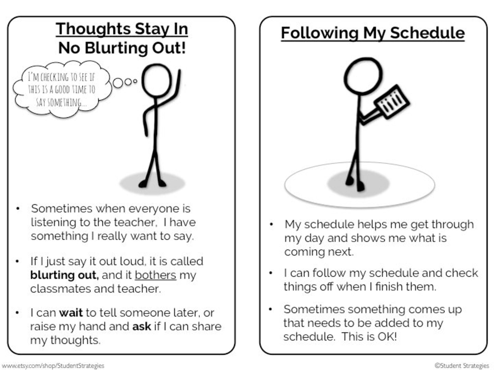 Social Skills Help Cards - Etsy