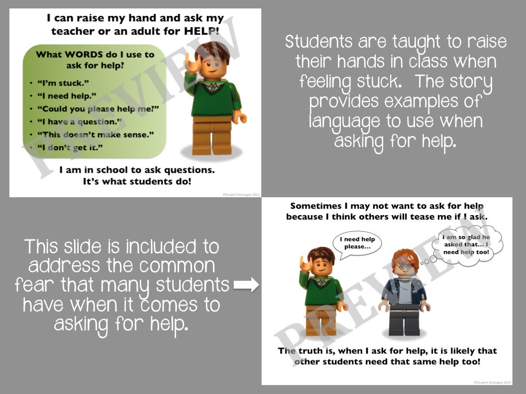 I Can Ask for Help! Social Narrative - Social Story - Autism - Etsy