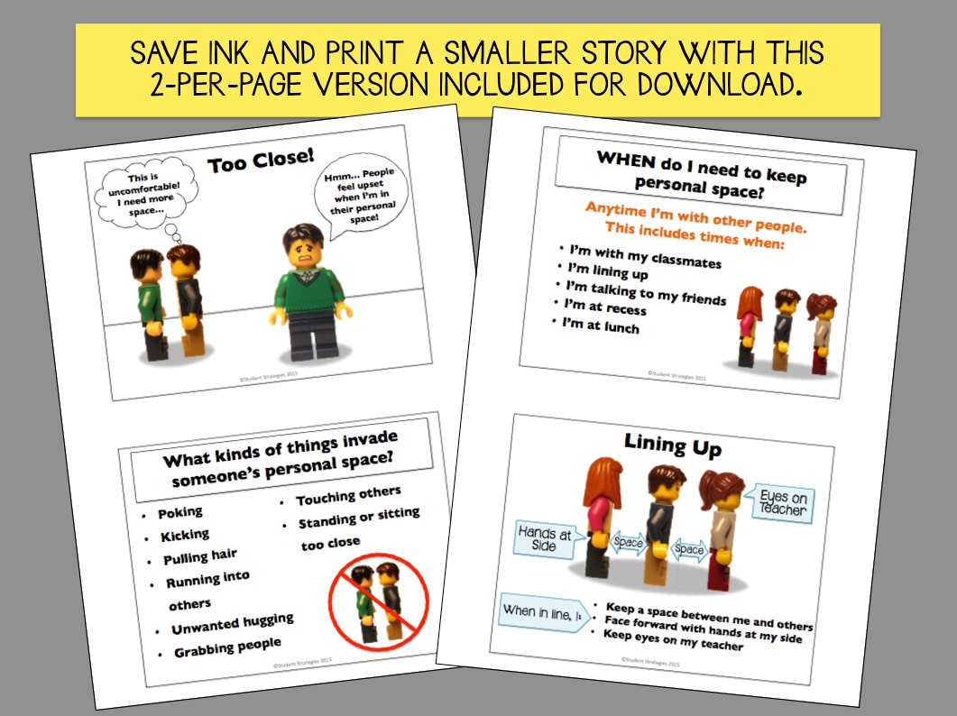 Personal Space Social Narrative - Social Story - Autism - Etsy