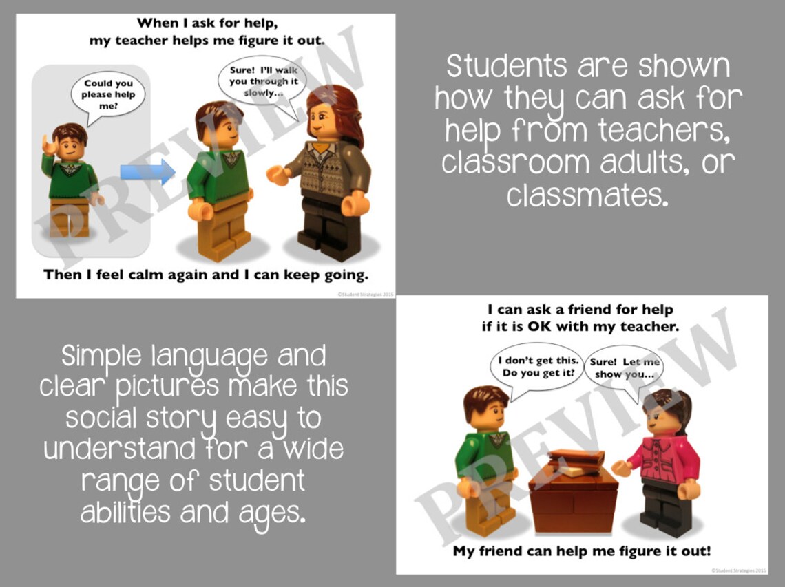 I Can Ask for Help! Social Narrative - Social Story - Autism - Etsy