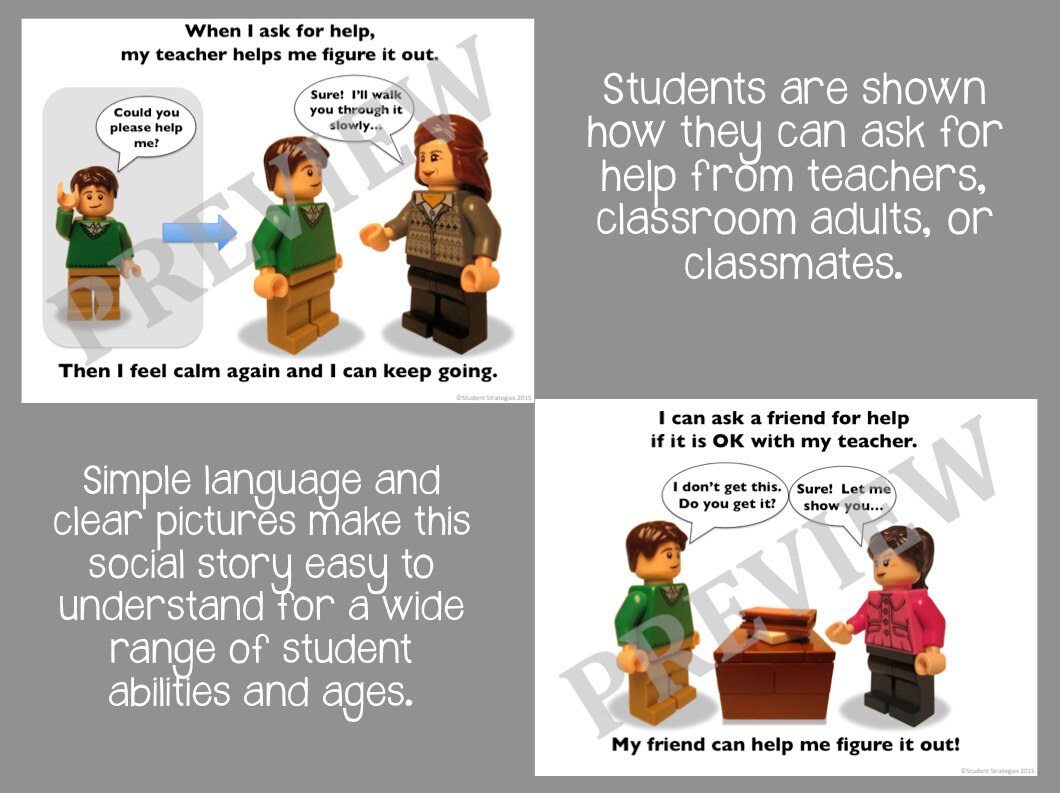 I Can Ask for Help! Social Narrative - Social Story - Autism - Etsy