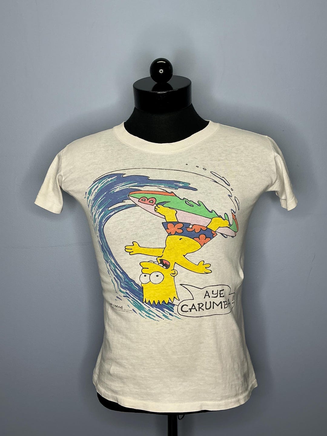 Vintage 1989 Bart Simpson Aye Caramba Surfing the Simpsons T-shirt 80’s ...