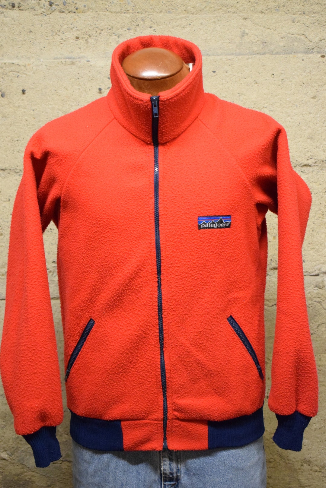 Vintage Patagonia Fat Tag Patch Spell Out Full Zip Fleece Sweatshirt 80 ...