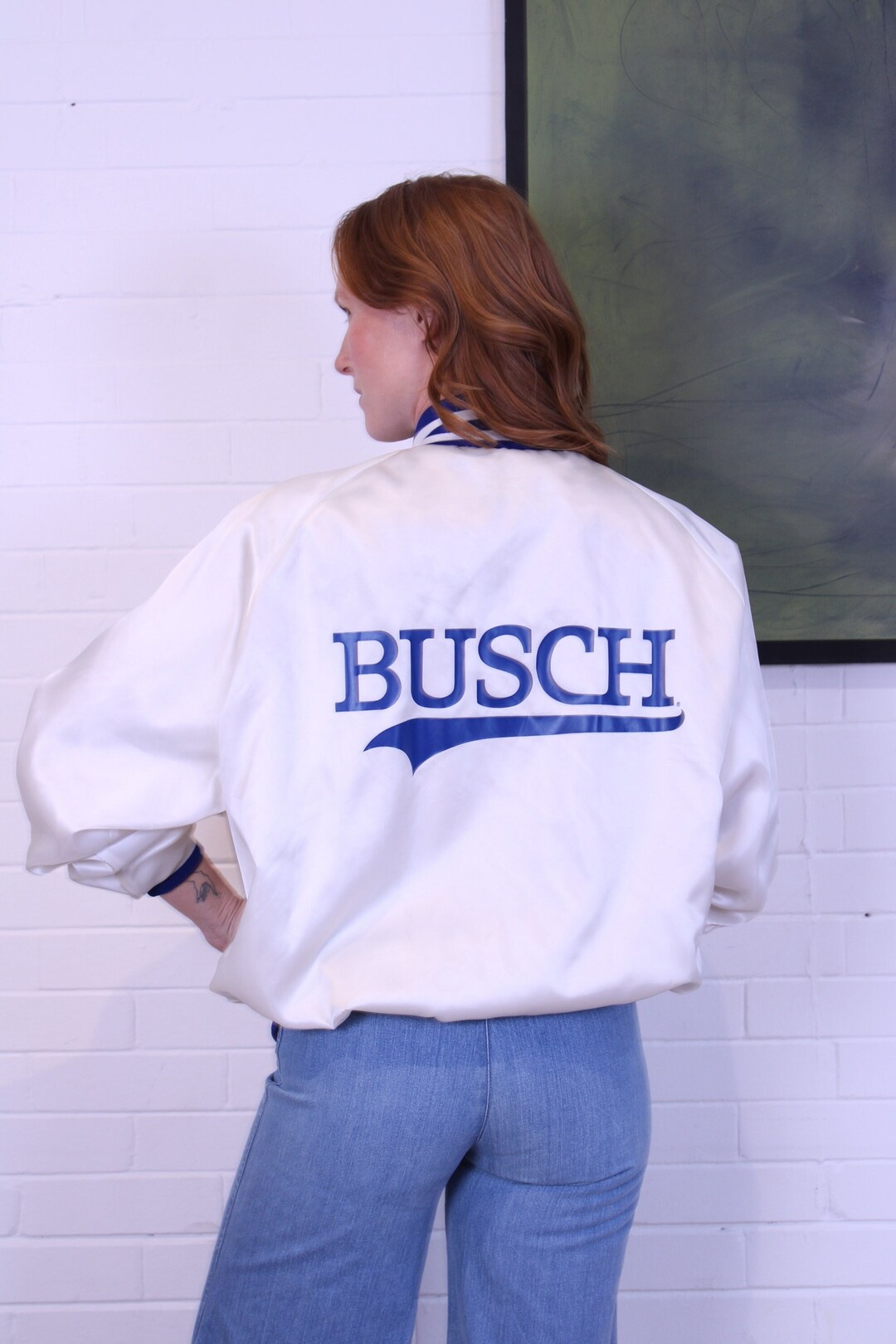 Vintage Busch Beer Bomber Satin Jacket 80's - Etsy