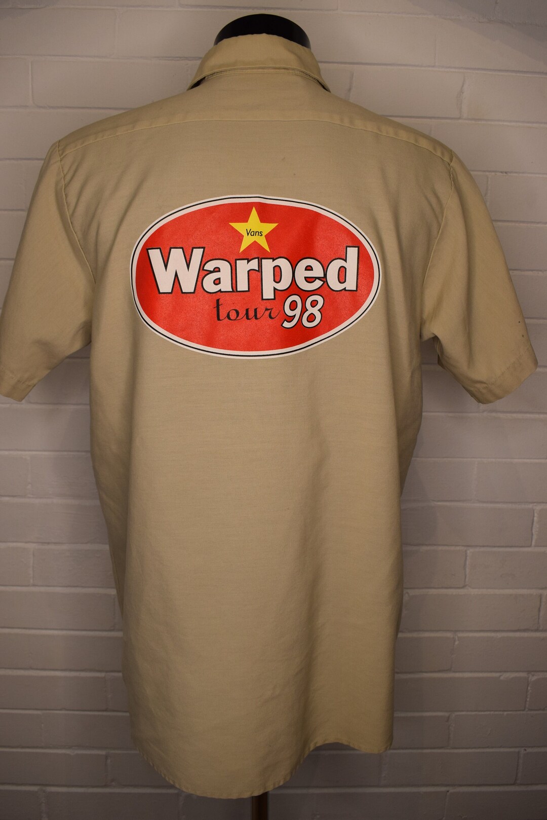 Vintage 1998 Warped Tour Trucker Garage Button up Short Sleeve Shirt 90 ...