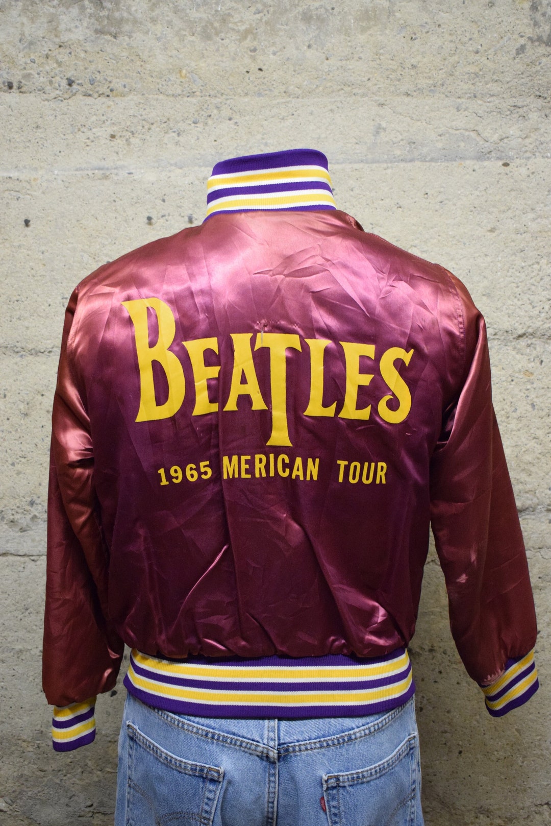 Vintage RARE the Beatles 1965 Souvenir Tour Satin Jacket 60's Small - Etsy