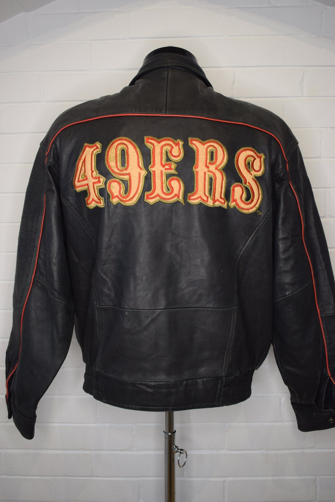 Vintage San Francisco 49er's Mirage First String NFL Leather Jacket 90 ...