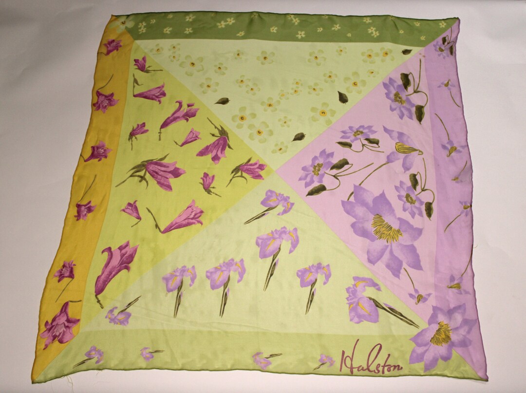 Vintage Halston Sheer Silk Scarf 34 X 35 - Etsy