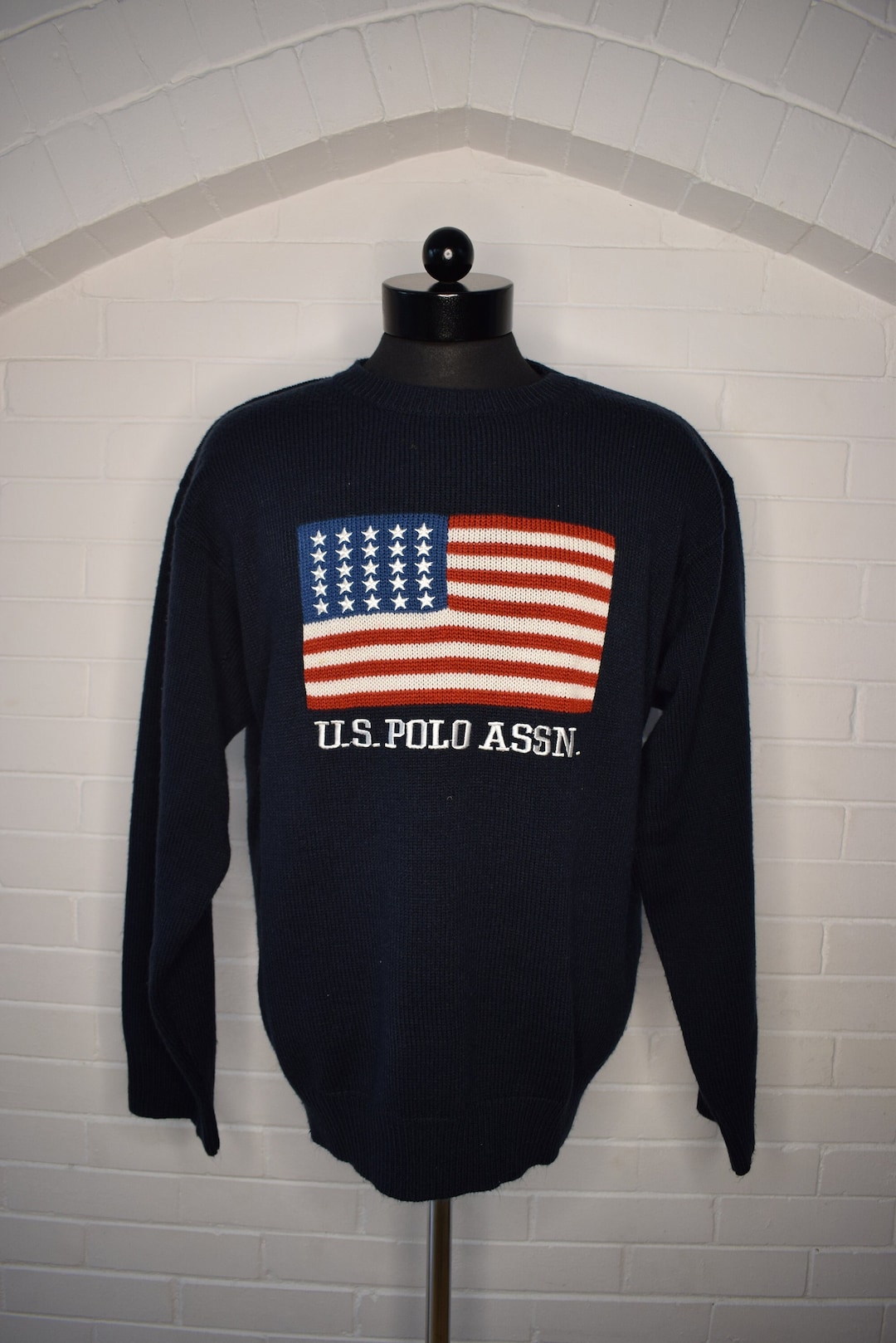 Vintage US Polo Assn USA Flag Thailand Acrylic Sweater - Etsy