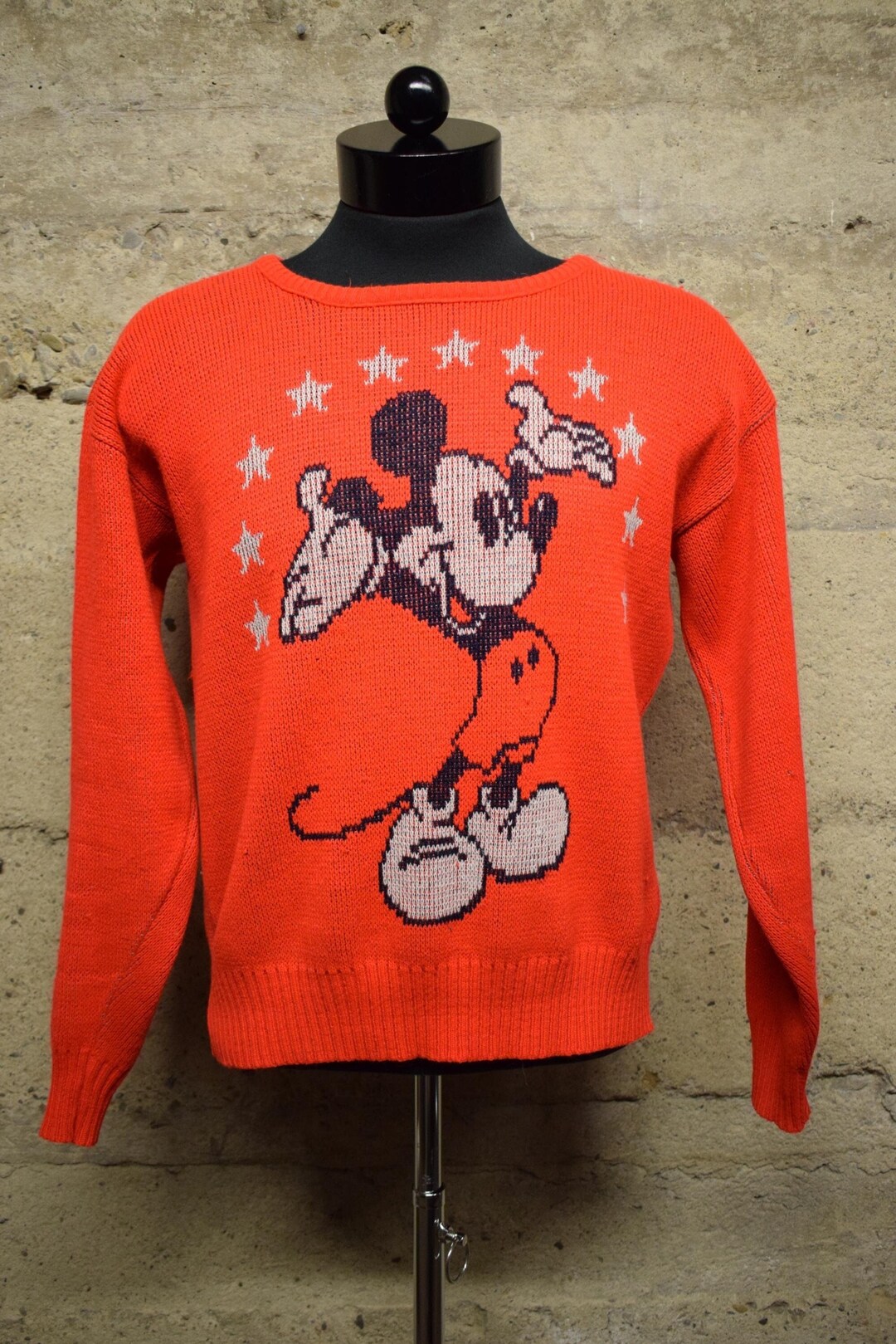 Vintage Walt Disney Mickey Mouse Cliff Engle Acrylic USA Made Sweater ...
