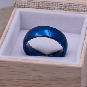 Blue Tungsten Ring Blue Ring Men's Ring Men's Band - Etsy