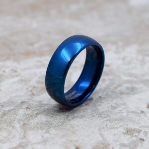 Blue Tungsten Ring Blue Ring Men's Ring Men's Band - Etsy