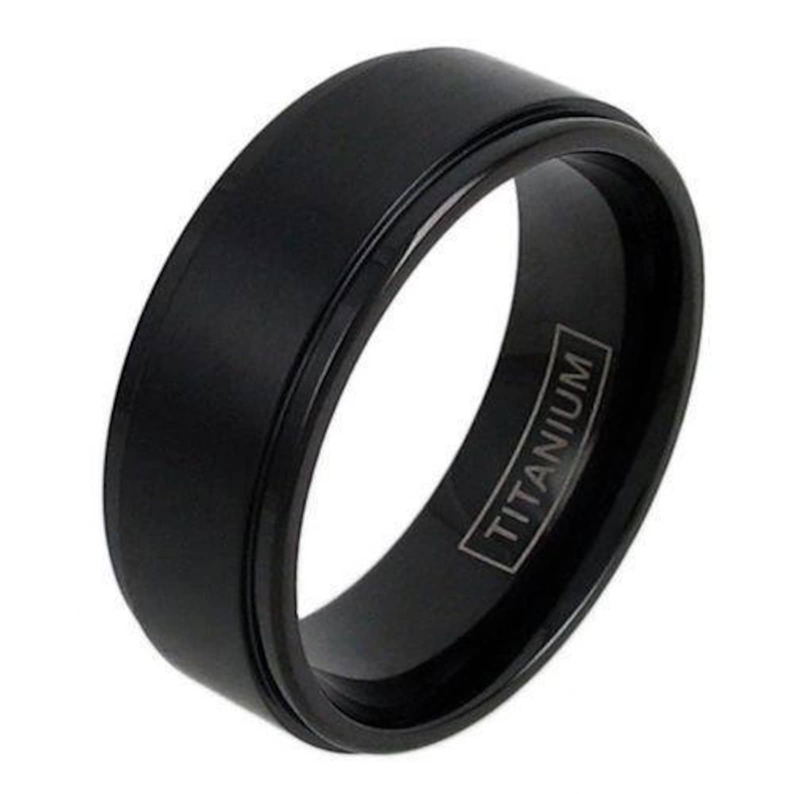Titanium Ring Black Titanium Ring Titanium Band Men's - Etsy