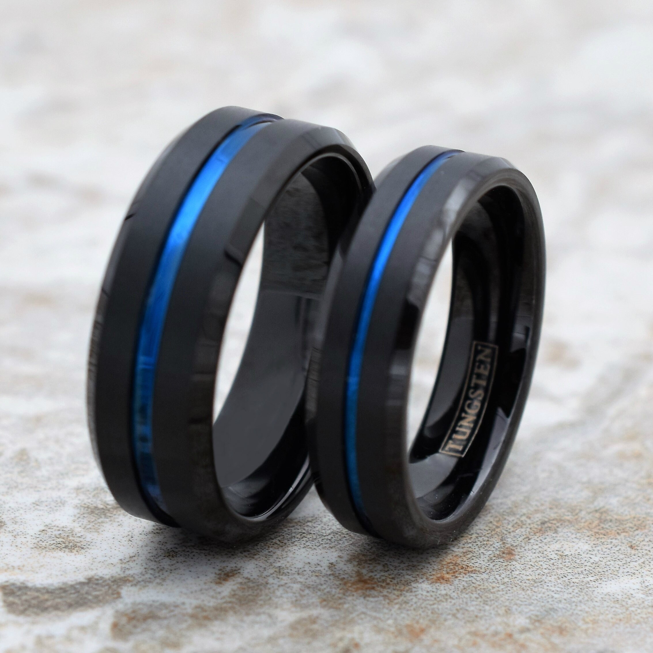 Tungsten Wedding Band Set Tungsten Ring Men's Tungsten | Etsy