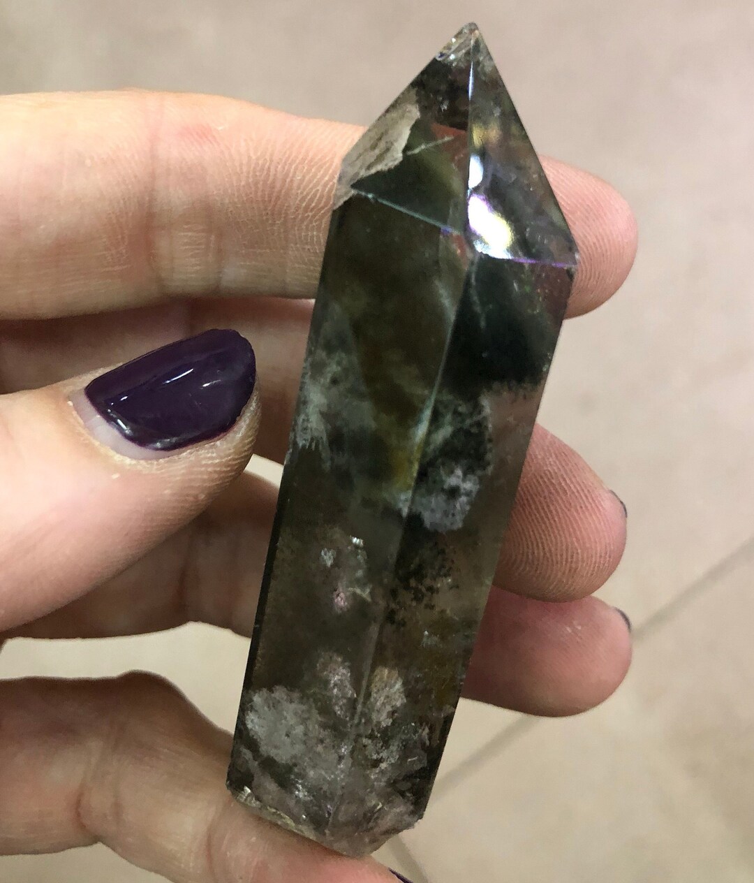 Lodolite Point Item1535 Chlorite Garden Crystal Point - Etsy
