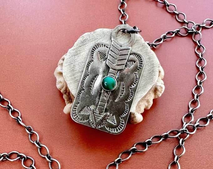 Vintage Fred Harvey Era Navajo Sterling Silver and Turquoise Arrow Fob ...