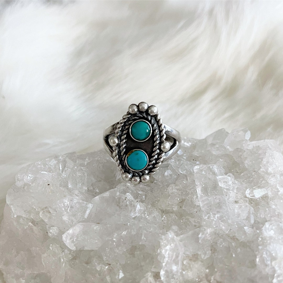 FINAL SALE Size 7 Vintage Fred Harvey Era Navajo Sterling Silver and ...