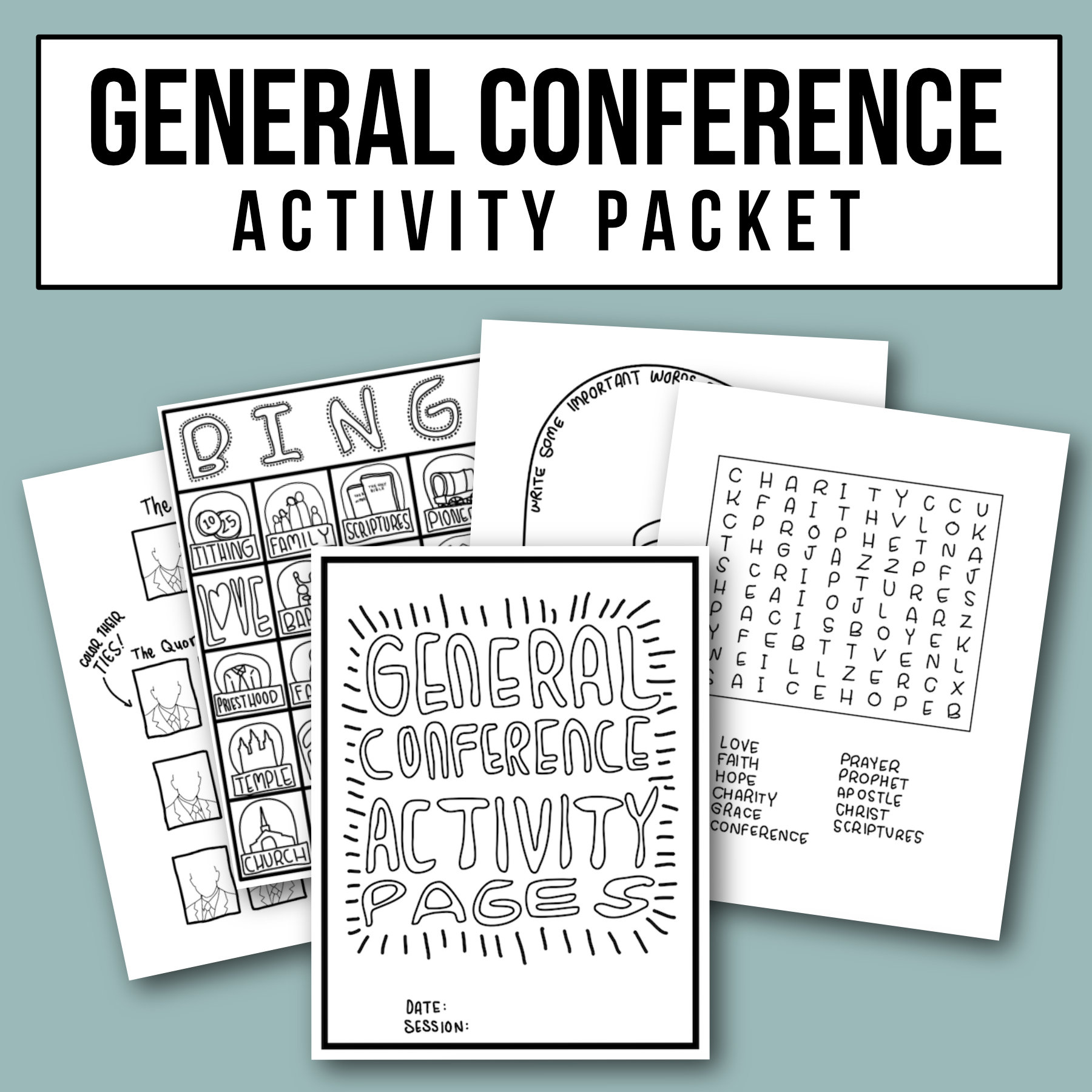 General Conference Activity Packet - Etsy