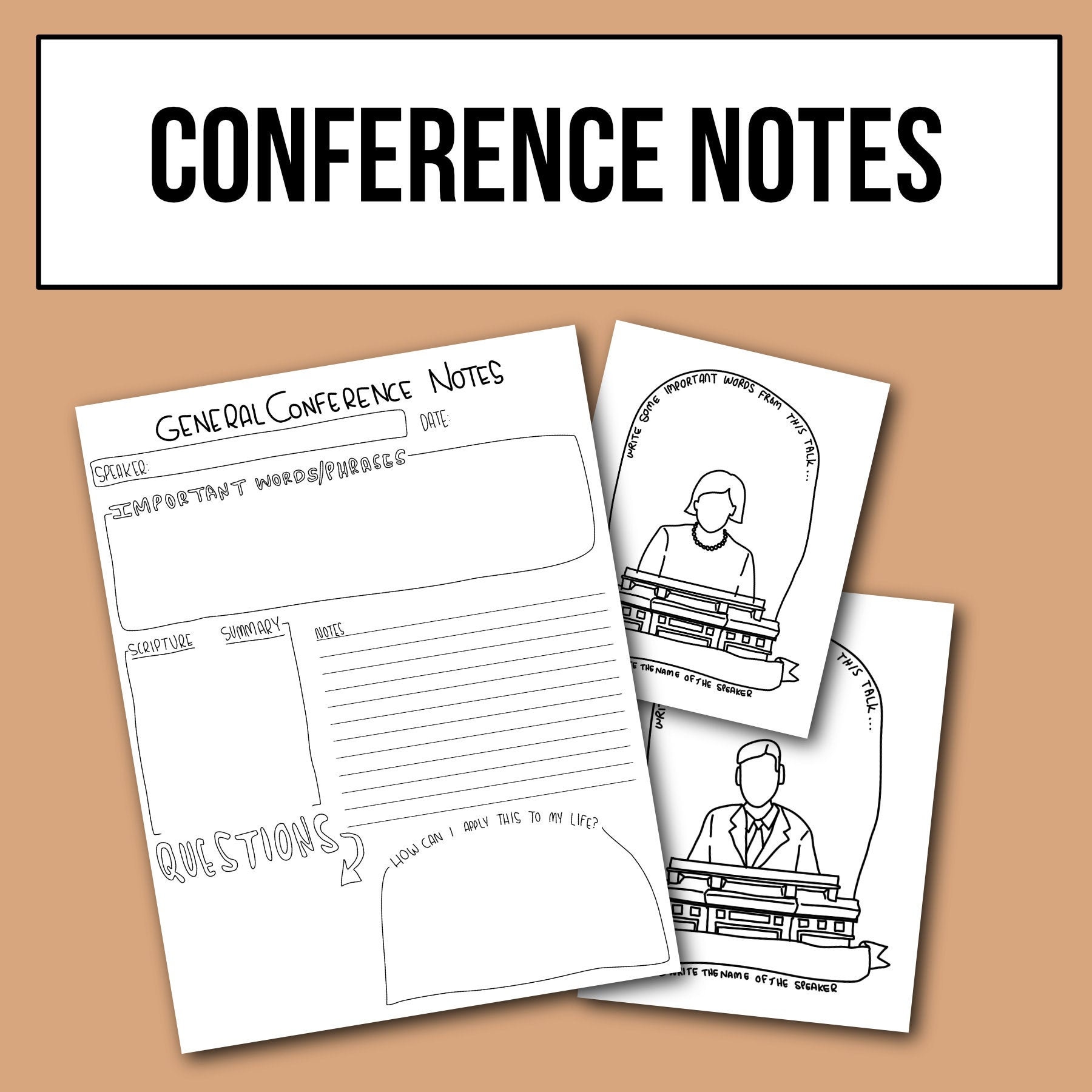 Conference Note Sheets - Etsy