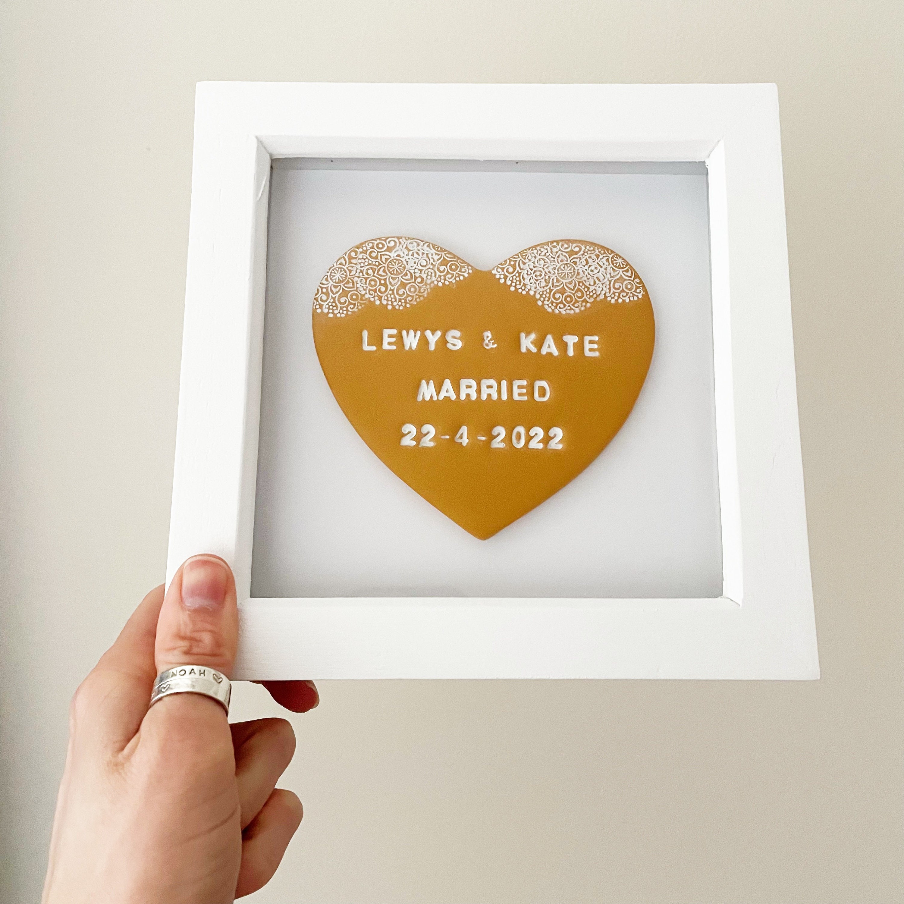 Personalised Framed Engagement Heart Couple Gift Engagement - Etsy UK