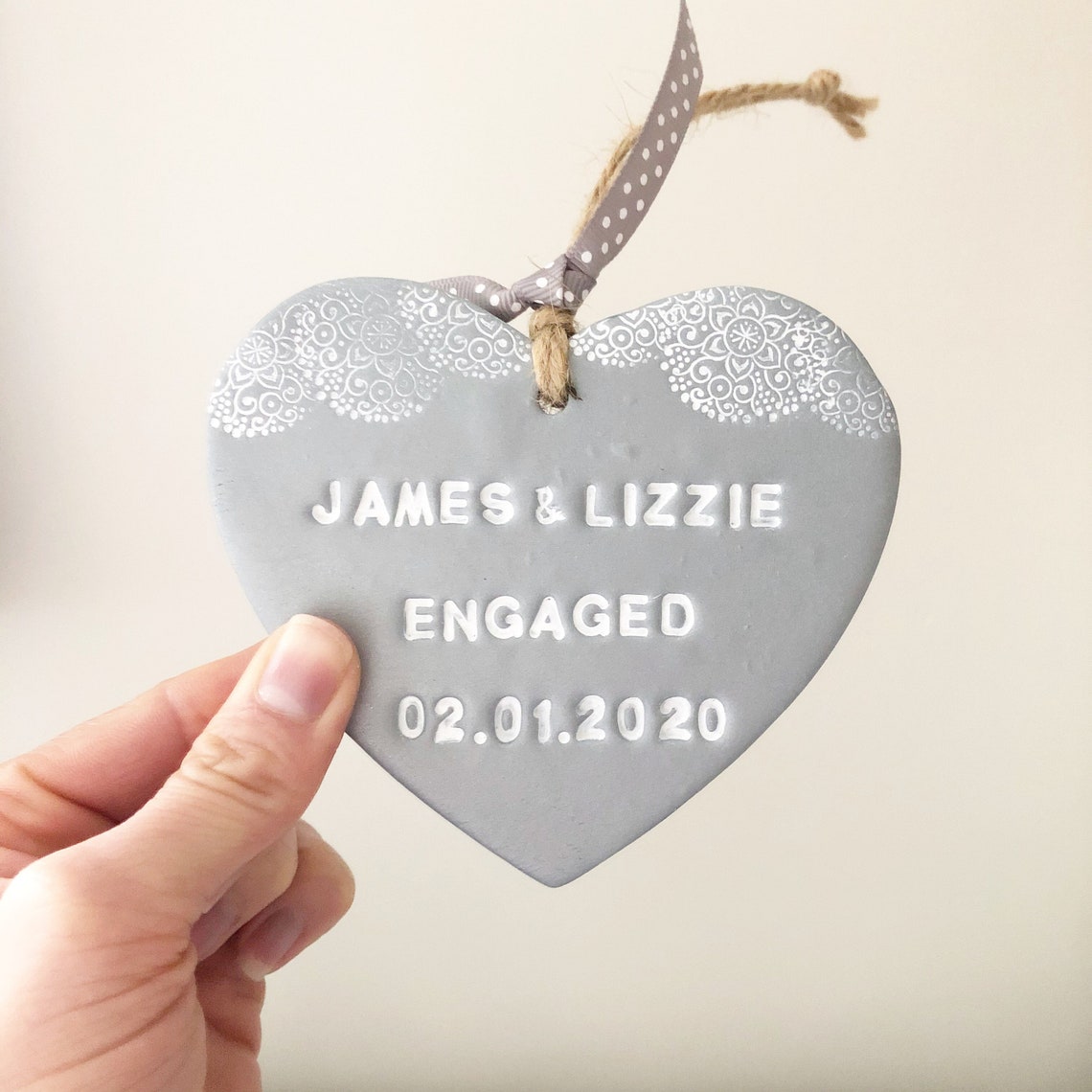 Personalised framed engagement heart couple gift engagement | Etsy