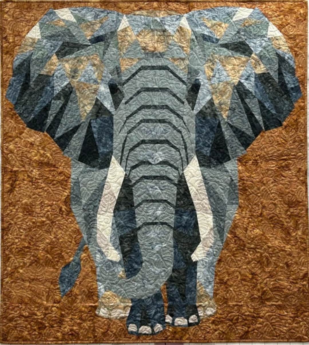 Elephant Abstractions Kit - Pattern and Binding Included - Etsy
