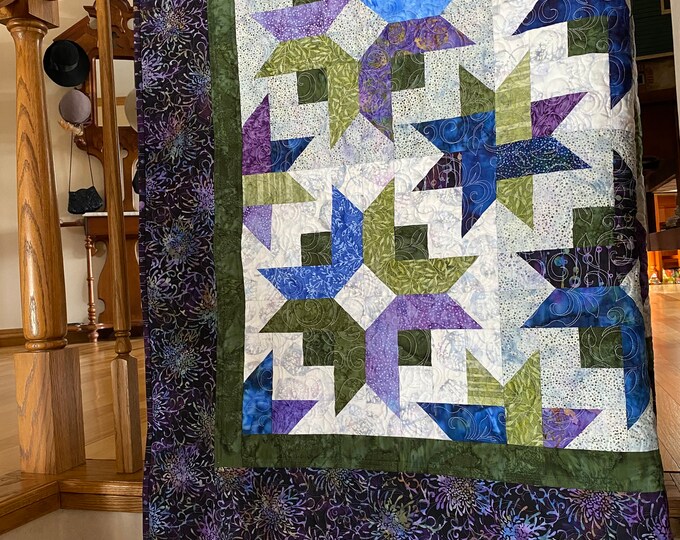 Daybreak Throw Kit Precision Cut Batik Quilt Kit, Ready to Sew, Pattern ...