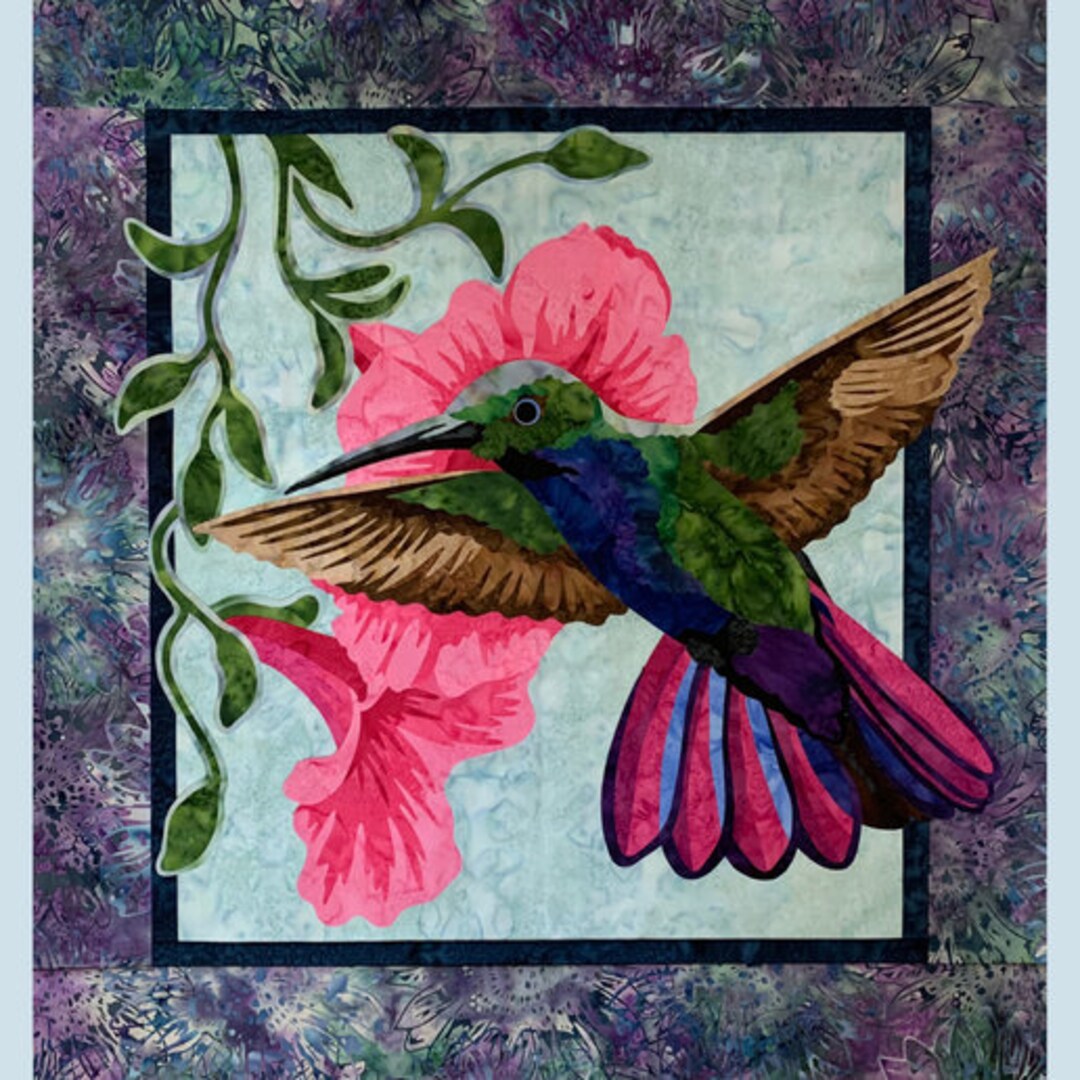 Hummingbird Applique Kit - Pattern, Backing, and Binding Included - Etsy