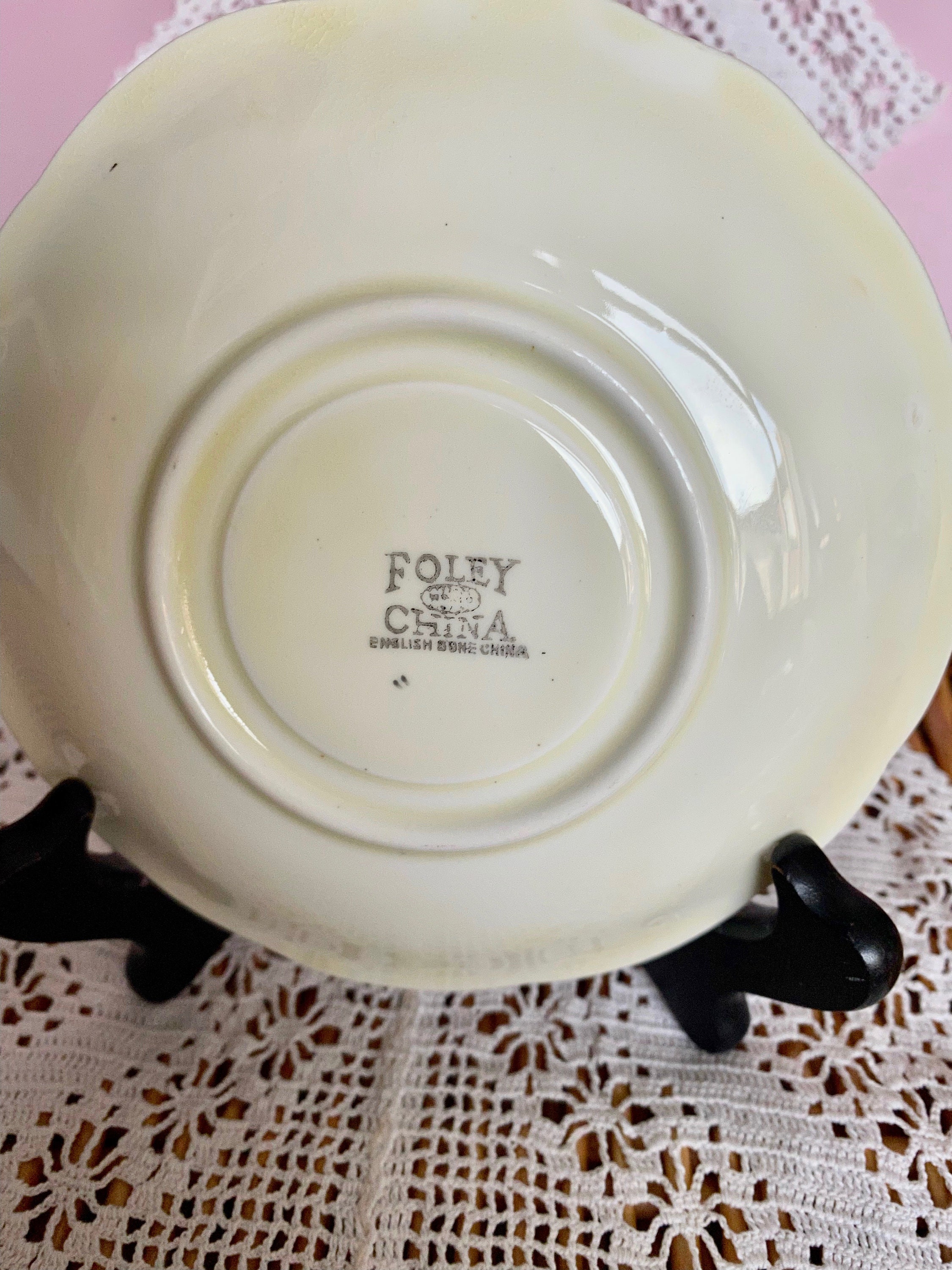 Foley China Art Deco Hand Painted Tea Saucer - Etsy