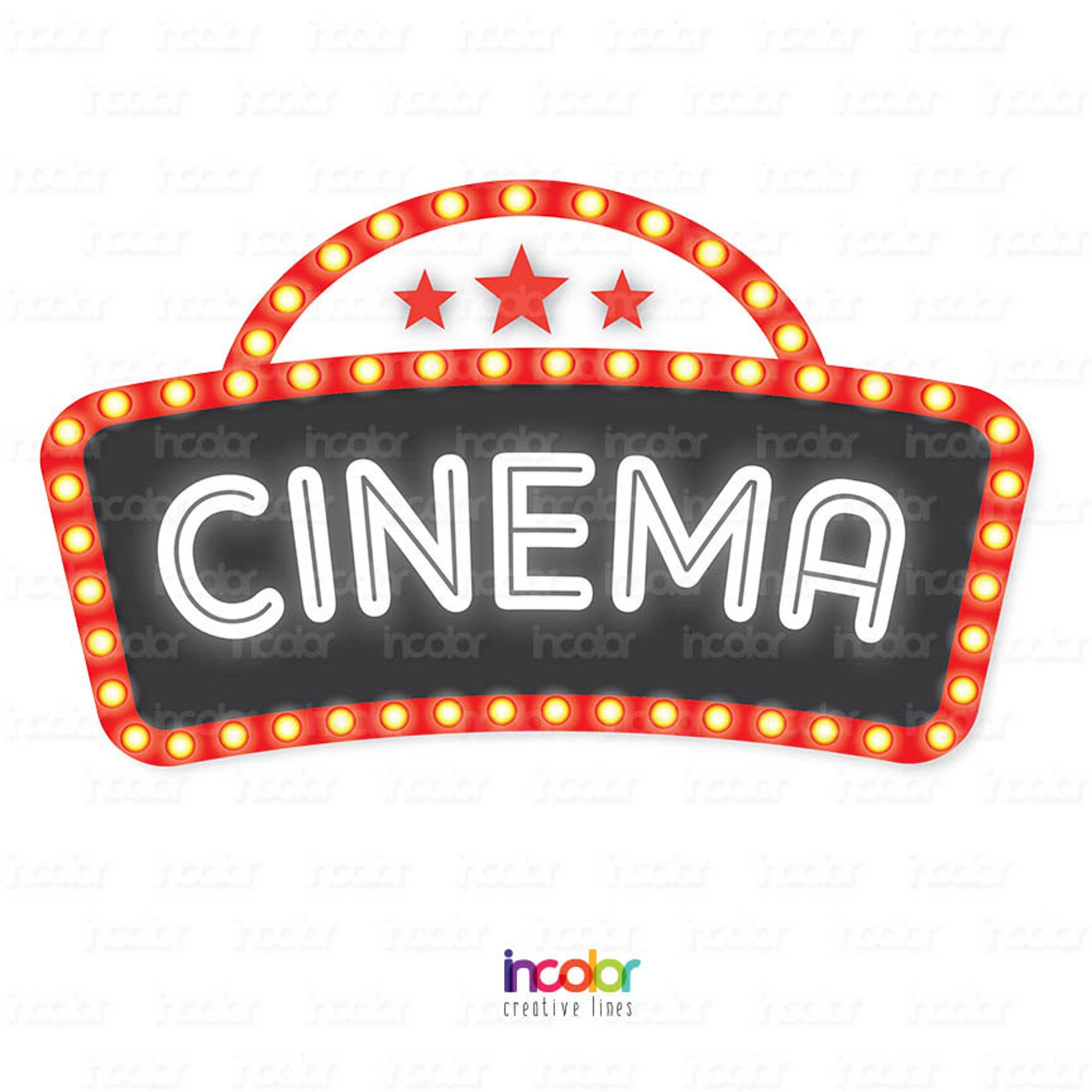 Movie Theater Cinema Party Clipart - Instant Download Printable Digital ...