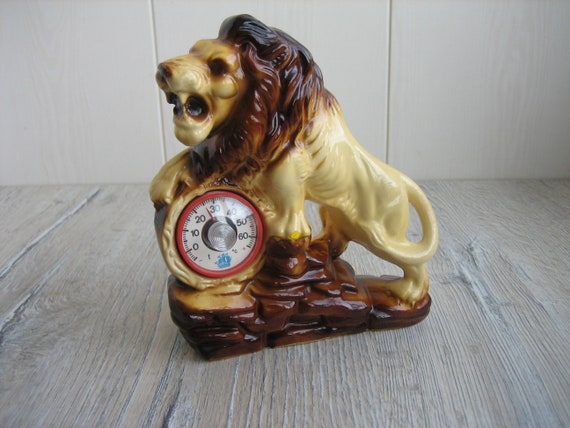 Vintage Ceramiс Lion Home Thermometer. Collectible | Etsy