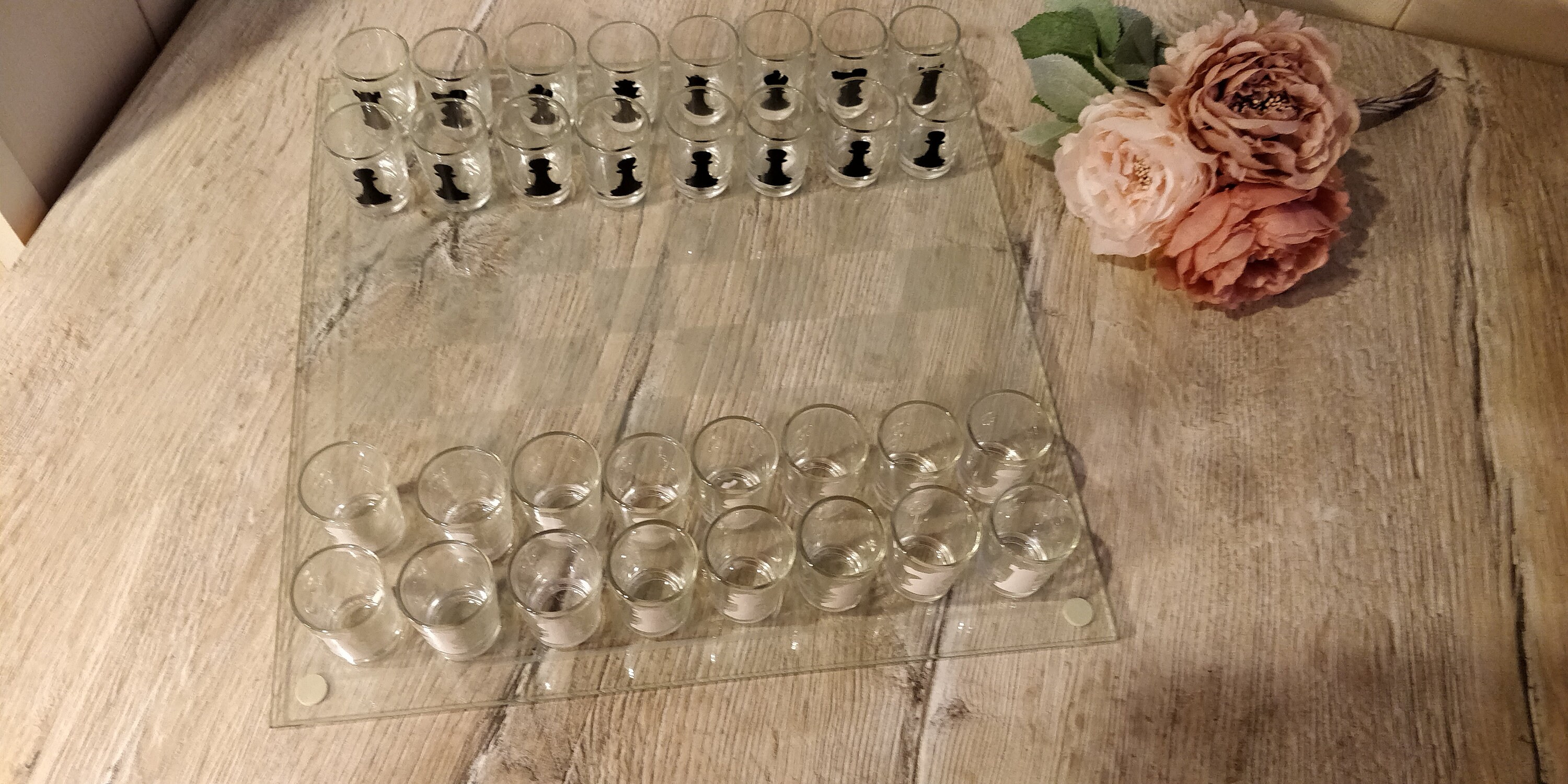 Glass Drinking Chess Set. Large Glass Chess Play. Vintage - Etsy
