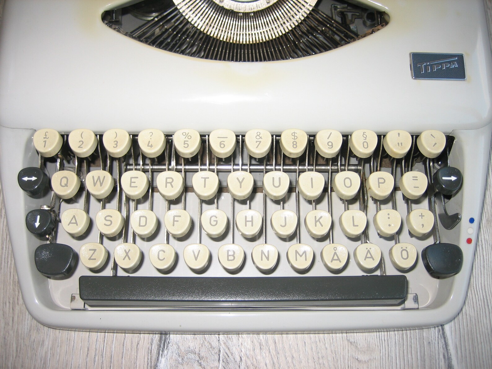 1960s ADLER Tippa Typewriter. Grey Typewriter QWERTY Keys. Portable ...