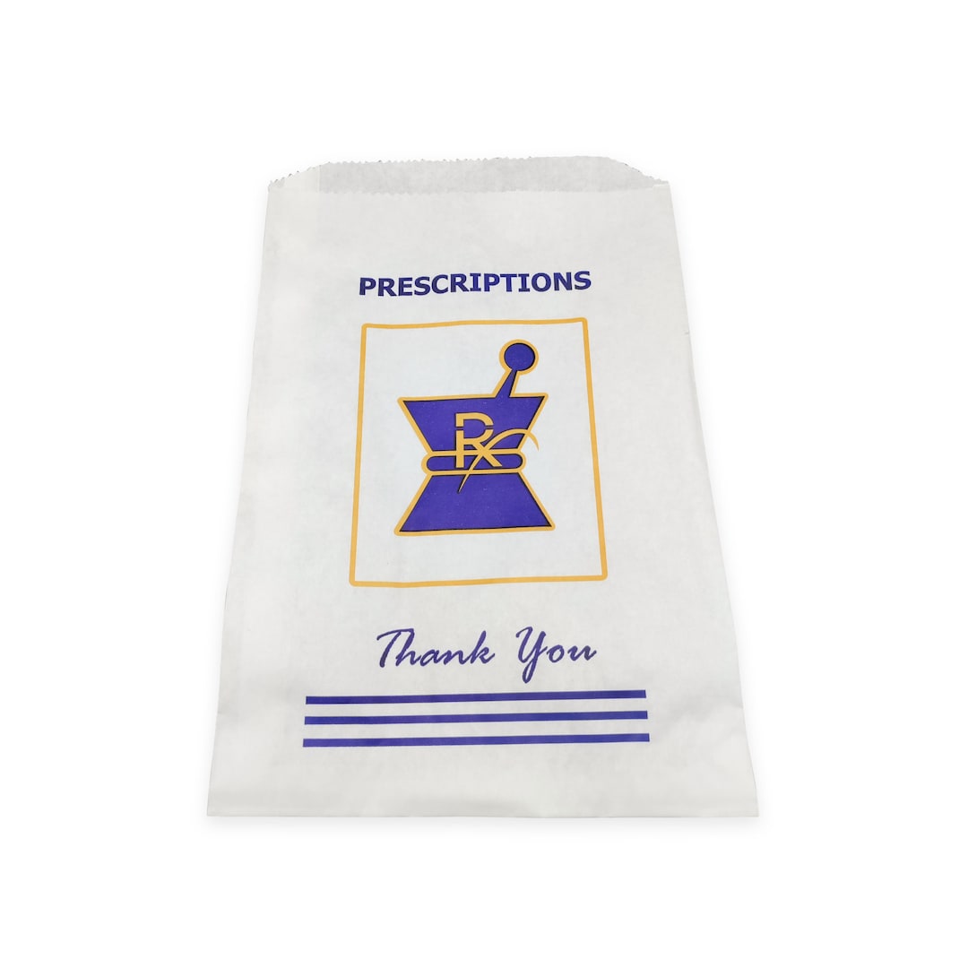 100 PACK Prescription White Pharmacy Paper Bags Medicine Container ...