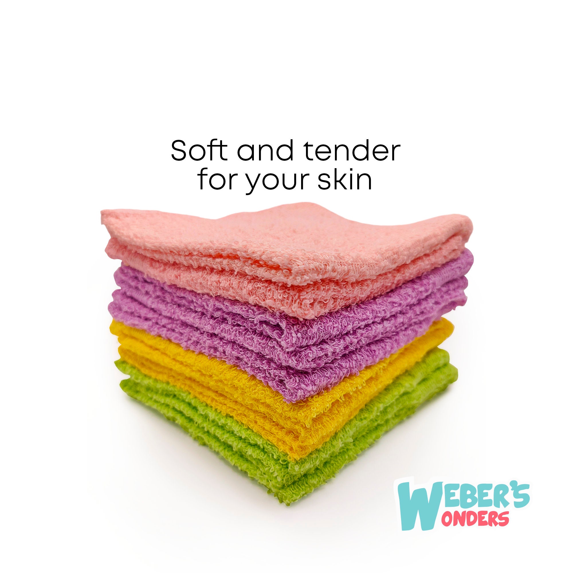 Premium Extra Soft Cotton Washcloths - Body & Face - Fast Dry ...