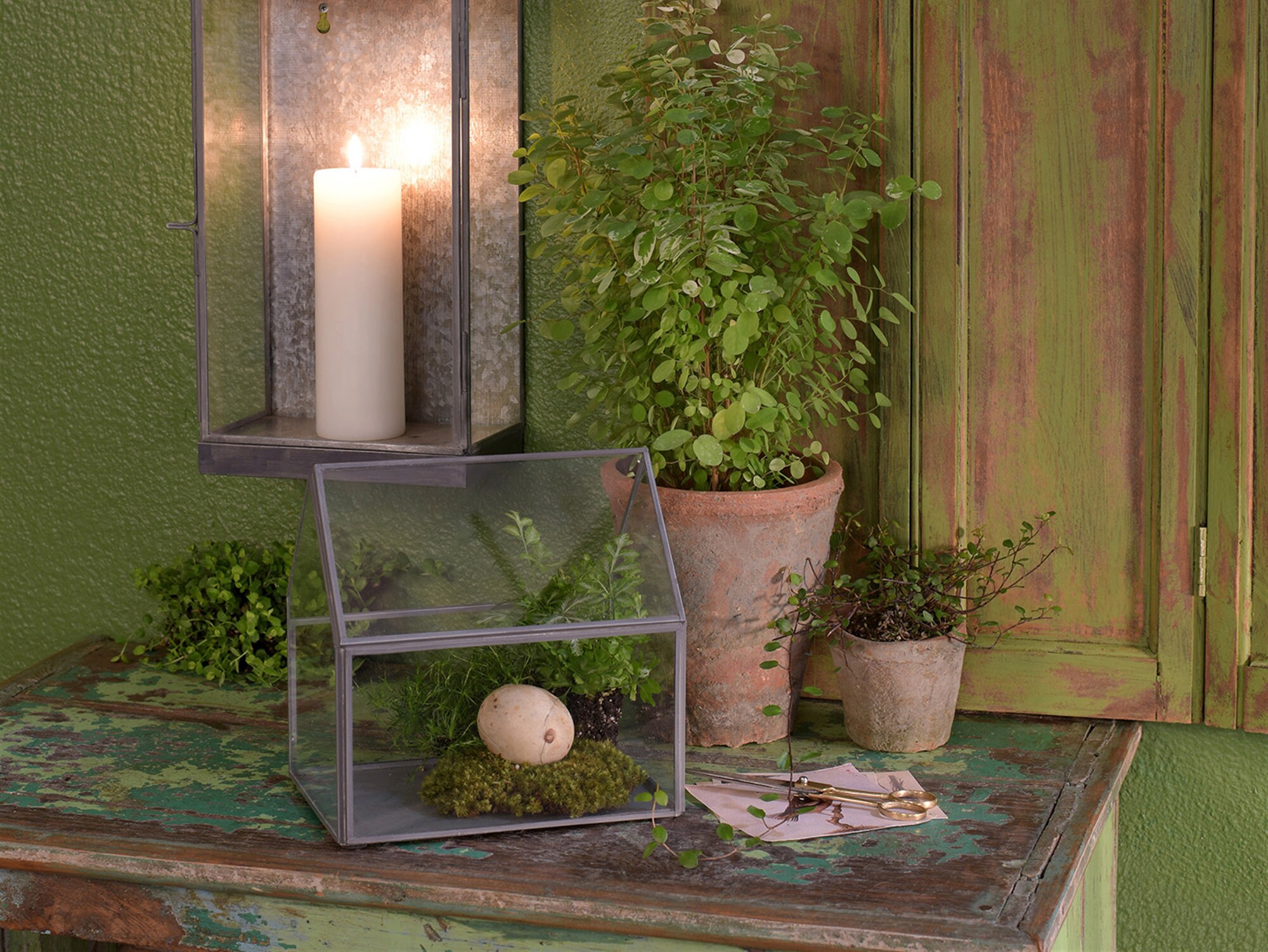 Leaded Glass Cottage Terrarium: House-shaped Box (3 Sizes) - Etsy