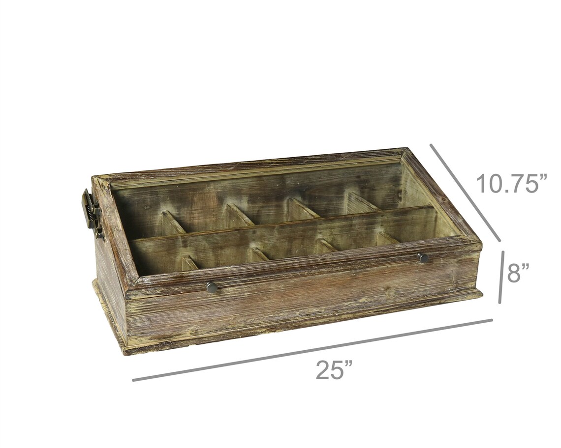 Large Wood Display Box Rustic Decor Segmented Display Box - Etsy