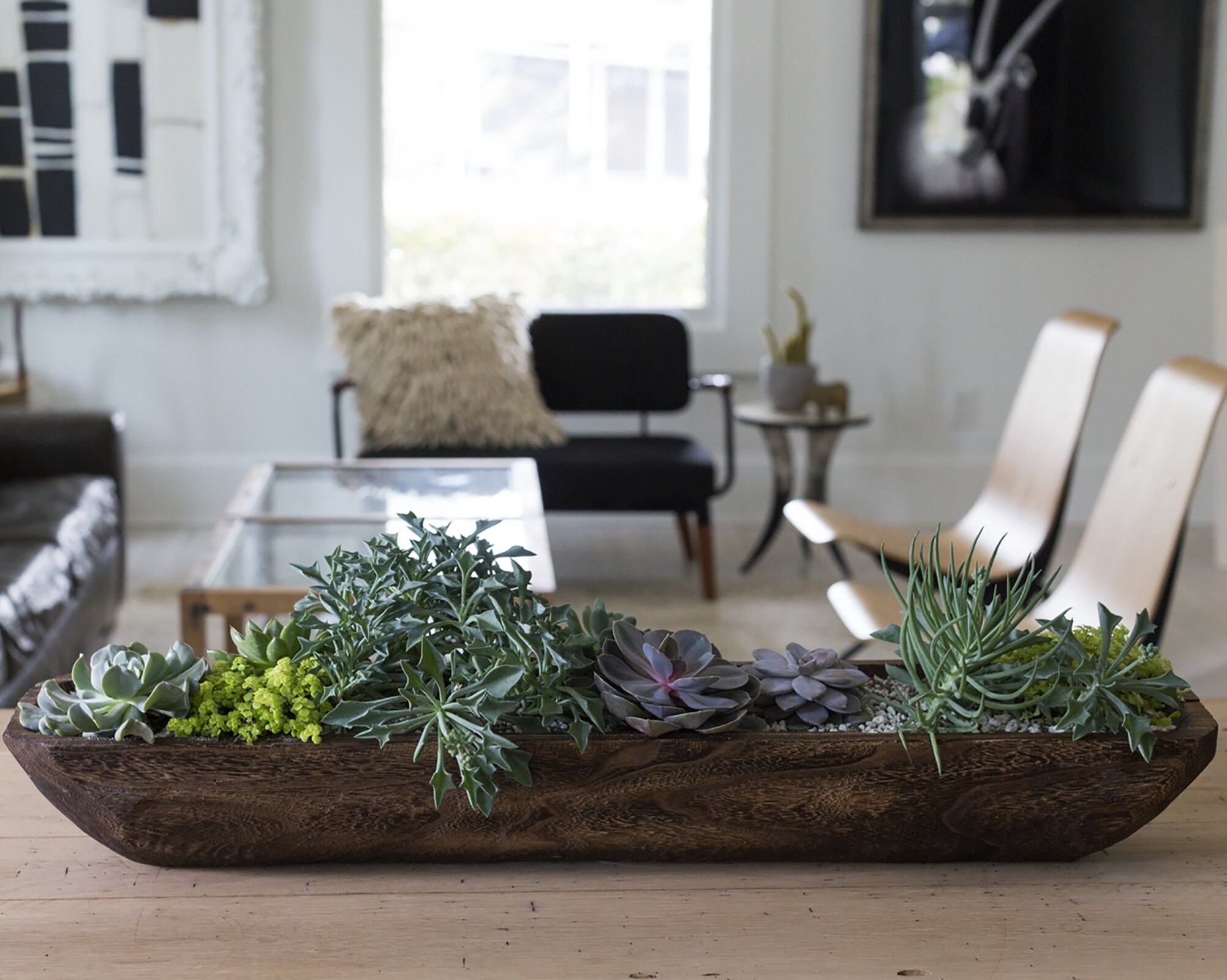 3 Sizes Wood Trough Wood Bowl Plant Trough Trough | Etsy