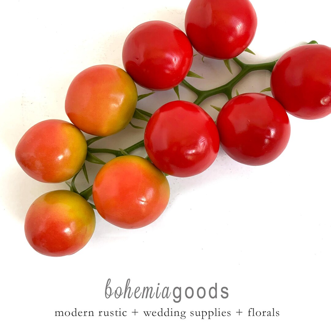 Faux Cherry Tomato Vine: Artificial Red Tomatoes, 8"l - Etsy